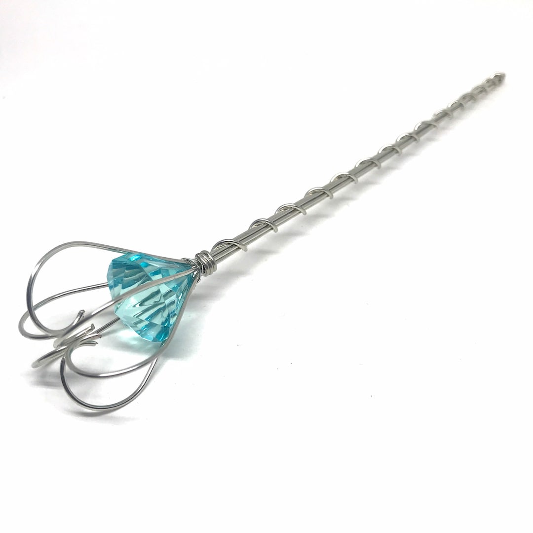 Aquamarine Jewel Wand - Wire Scepter - Princess Sceptre - Flower Girl ...