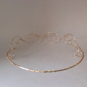 Gold Elfin Tiara, Wire Elfin Crown, Forehead Crown, Regal, Rennaissance ...