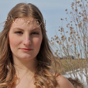 Gold Elfin Tiara, Wire Elfin Crown, Forehead Crown, Regal, Rennaissance ...