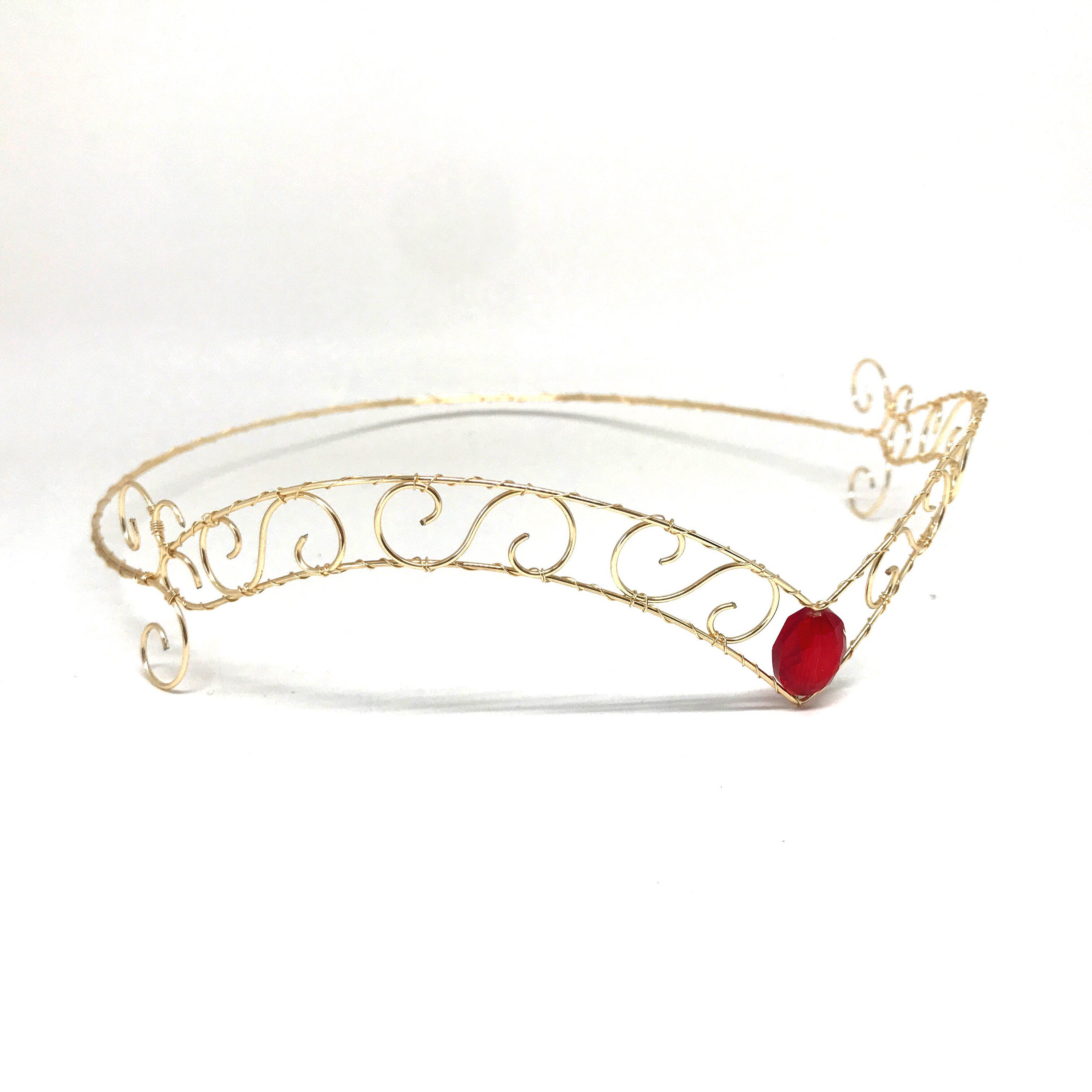 Red Crystal Forehead Tiara Ruby Jewel Circlet Elfin Crown - Etsy Canada
