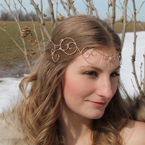 Gold Elfin Tiara, Wire Elfin Crown, Forehead Crown, Regal, Rennaissance ...