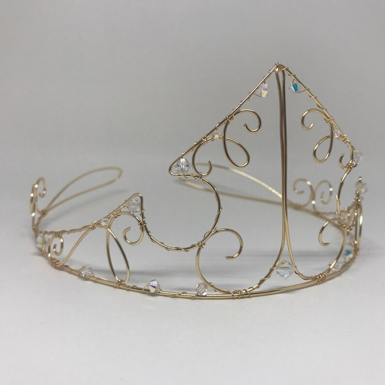 Aurora Princess Tiara: Gold Wire Crown With Crystals - Etsy