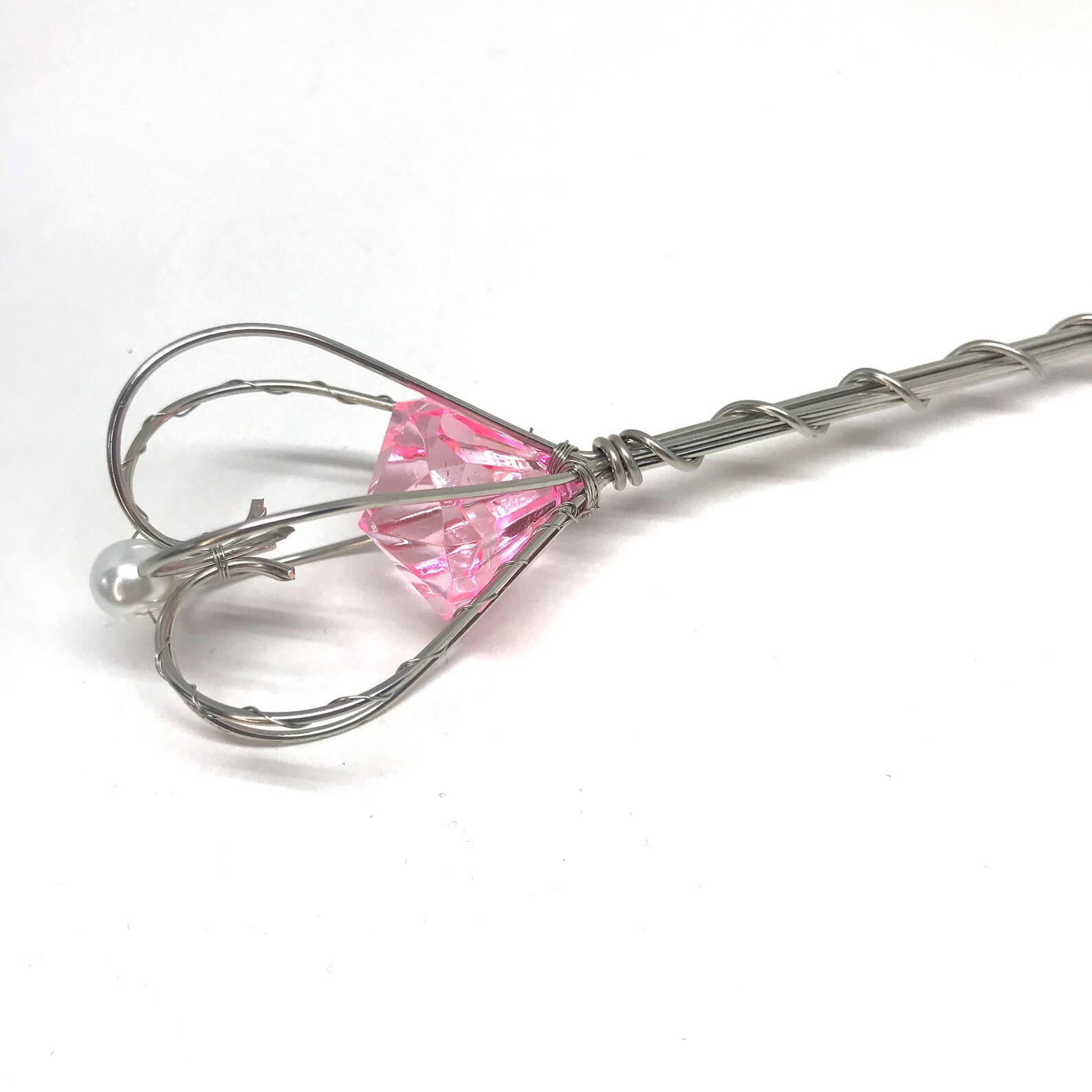 Princess Scepter with Pearl Pink Jewel Scepter Silver and | Etsy