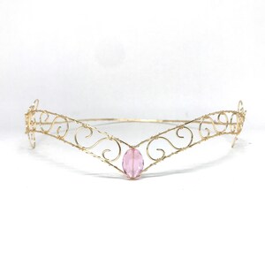 Pink Forehead Crown - Pink Moon Tiara - Medieval Renaissance - Jewel ...