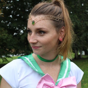 Emerald Crystal Forehead Tiara - Jewel Crown - Elven Circlet, Elven ...