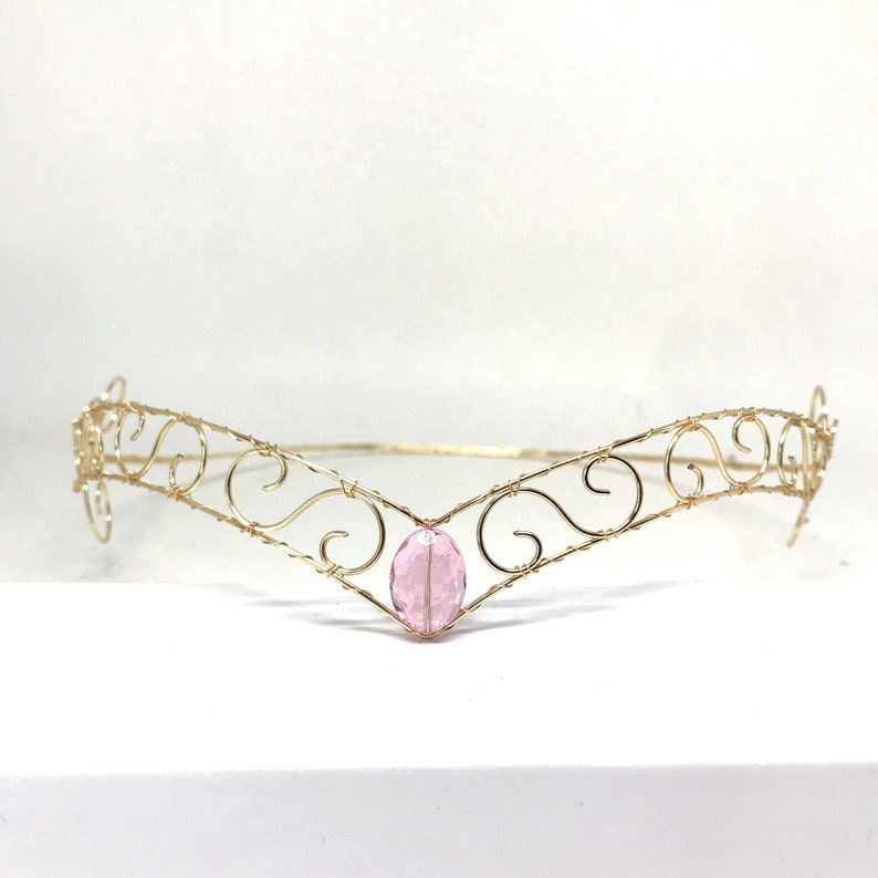 Pink Forehead Crown Pink Moon Tiara Medieval Renaissance - Etsy