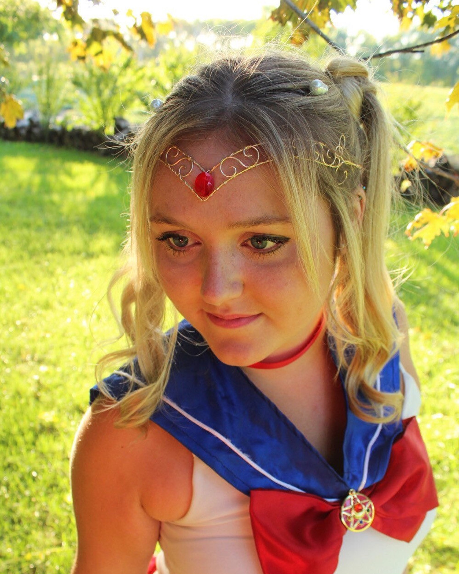 Red Crystal Forehead Tiara Ruby Jewel Circlet Elfin Crown - Etsy Canada