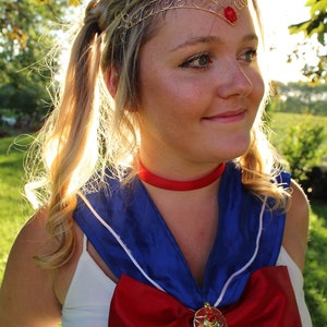 Red Crystal Forehead Tiara - Ruby Jewel Circlet - Elfin Crown - Fantasy ...