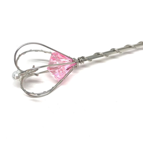 Princess Scepter With Pearl Pink Jewel Scepter Silver and | Etsy
