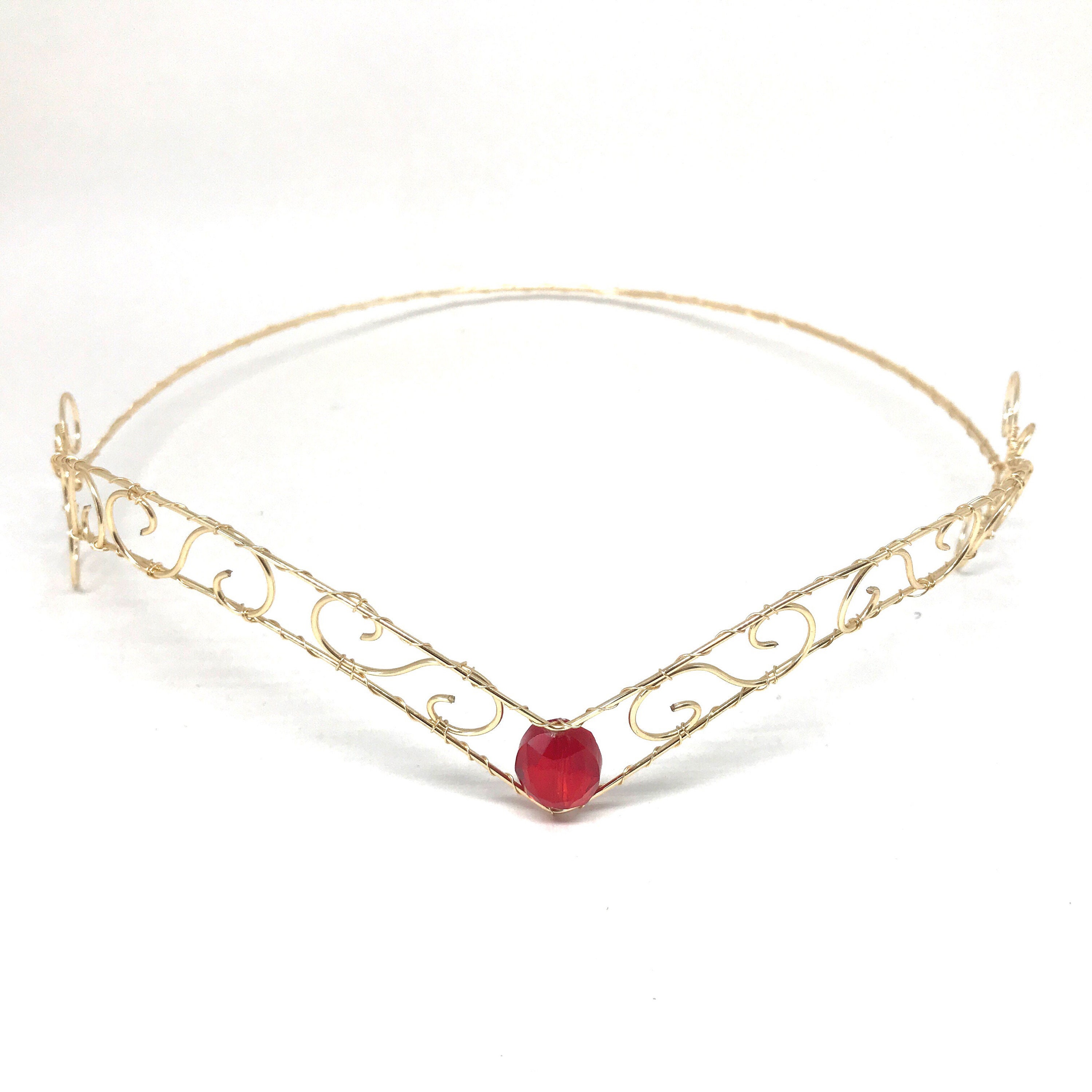 Red Crystal Forehead Tiara Ruby Jewel Circlet Elfin Crown - Etsy Canada