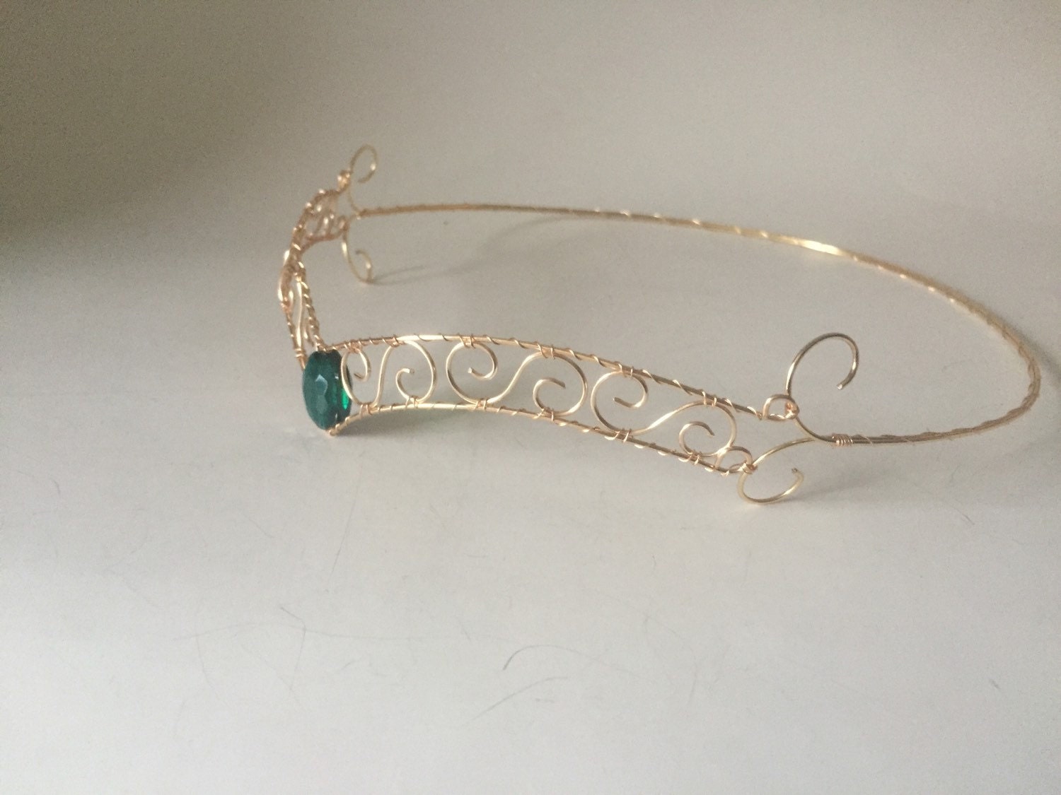 Emerald Crystal Forehead Tiara Jewel Crown Elven Circlet - Etsy Australia