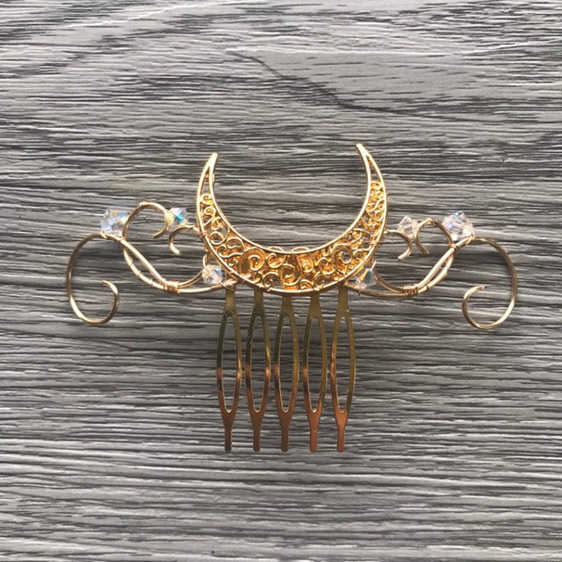 Moon Comb Crescent Hair Accessory Celestial Hair Piece - Etsy