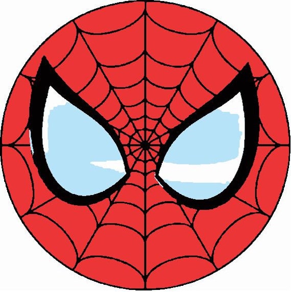 Round Spiderman Face Superhero Embroidered Iron On Patch | Etsy