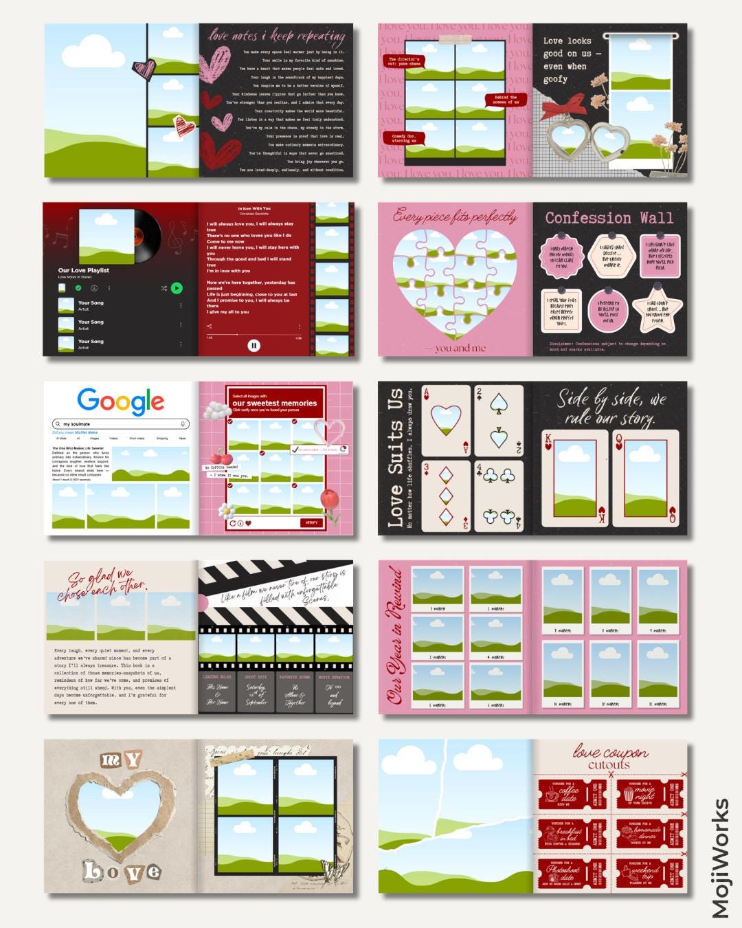 Couple Printable Photobook Template | DIY Memory Album for Couples ...