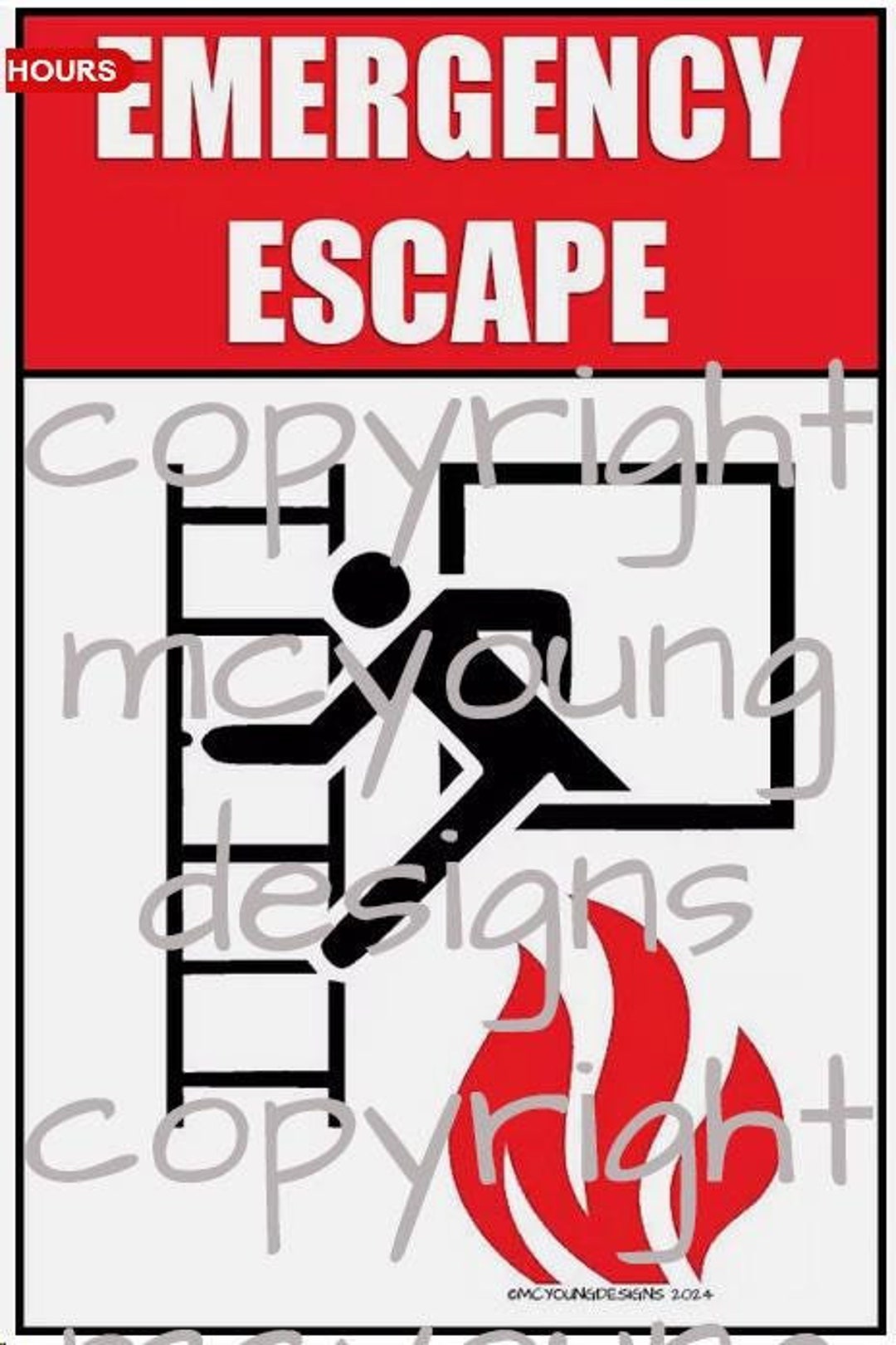 Emergency Fire Escape Exit Multi-lingual House Window Safety Sticker ...