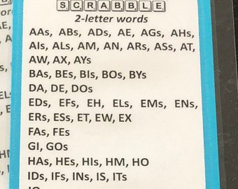PDF Scrabble Word List Cheat Sheet: Acceptable 2 Letter Words List LARGE FONT - Etsy