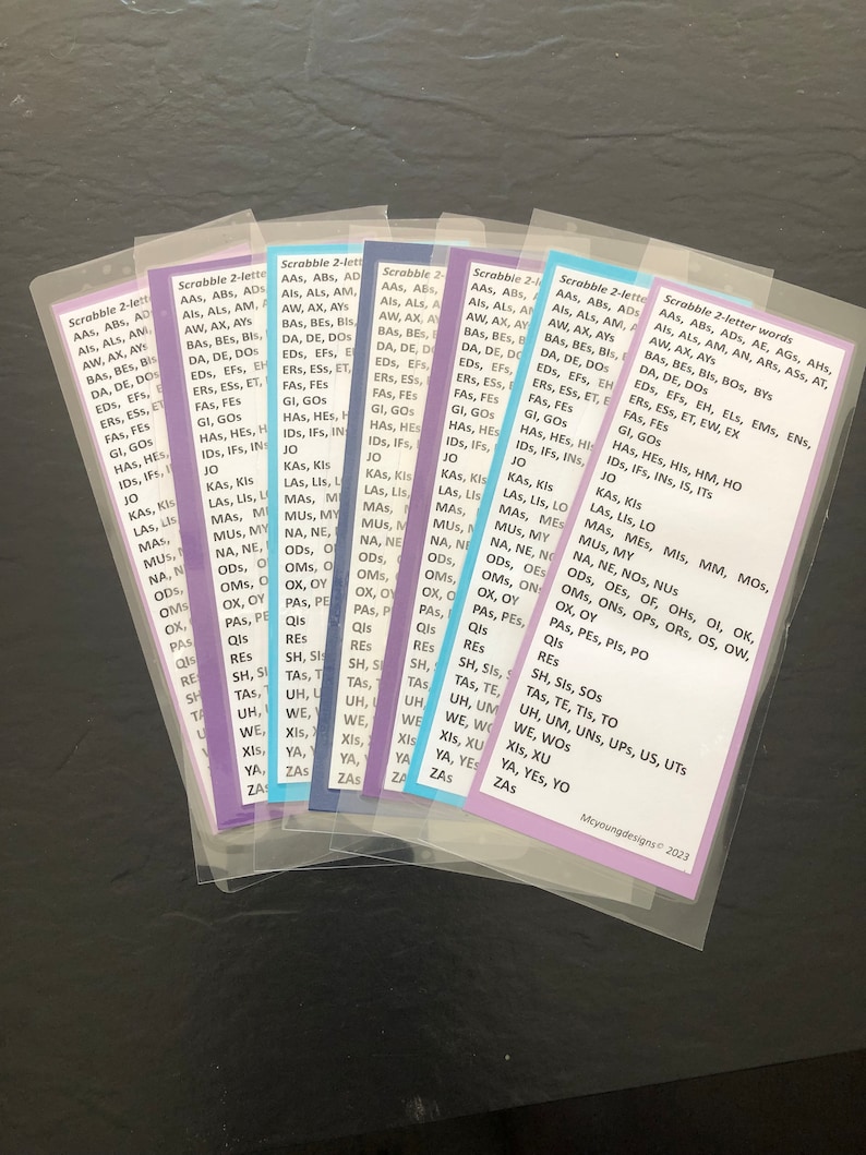 Scrabble 2 Letter Words Bookmark! - Etsy