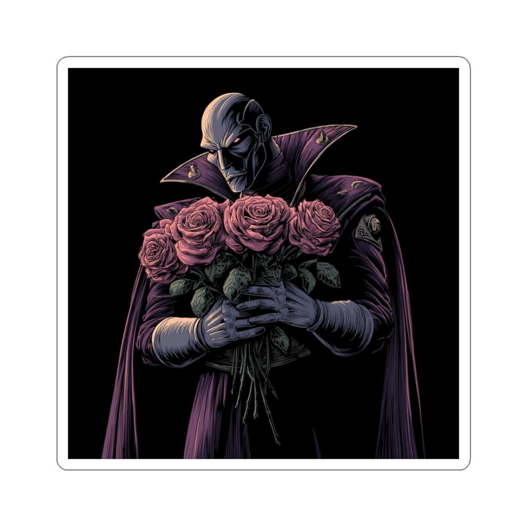Vampire Holding Roses Kiss-cut Sticker | Gothic Noir Illustration - Etsy