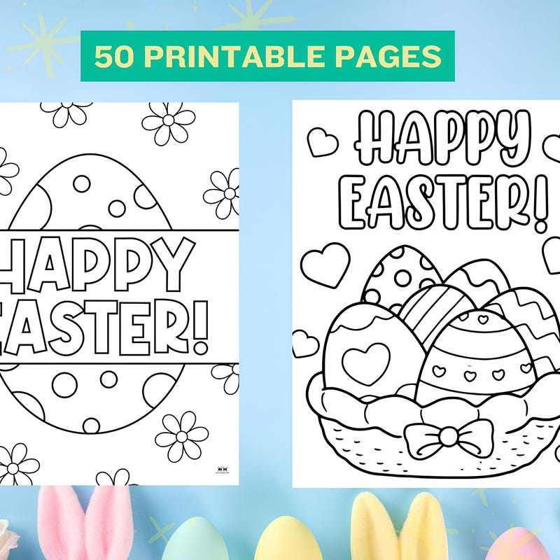 Easter Coloring Craft - Etsy