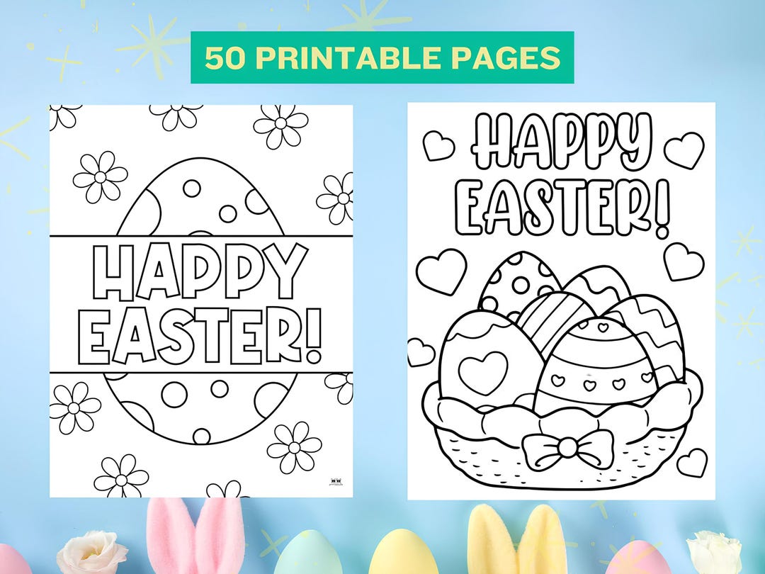 Easter Coloring Pages Printable for Kids – Cute Bunny Egg Chick ...