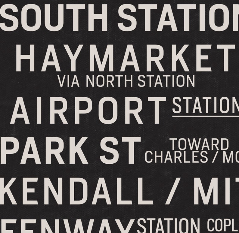 Boston Massachusetts Retro Bus Roll Sign Bus Blind Subway - Etsy