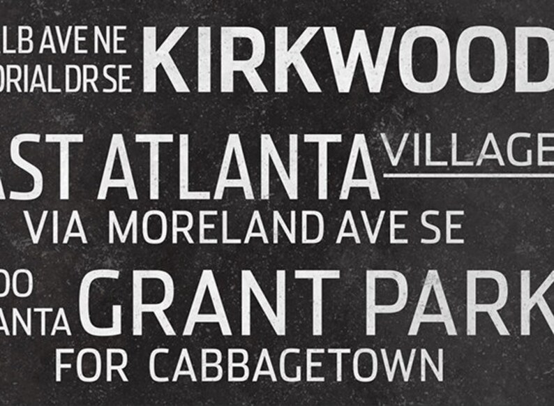 Atlanta Georgia Bus List Print Subway Sign / Transport Art - Etsy