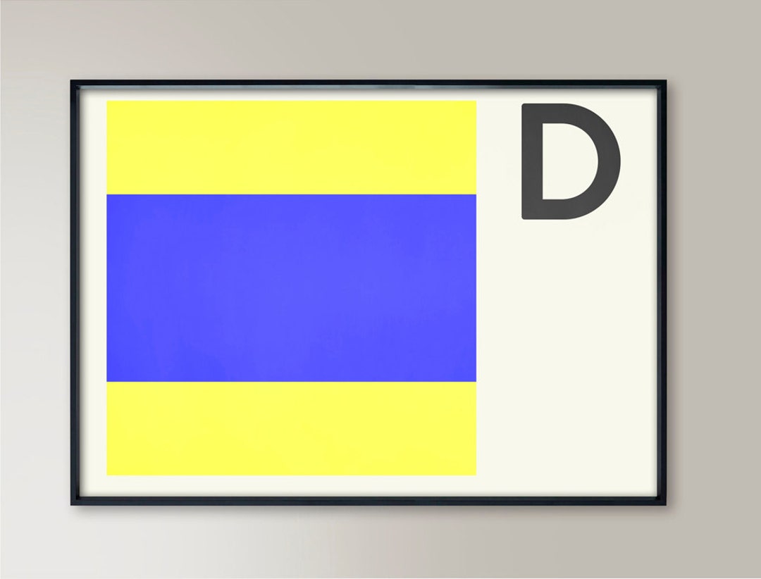 Naval Flag Letter D Nautical Art Naval Signal Nautical - Etsy