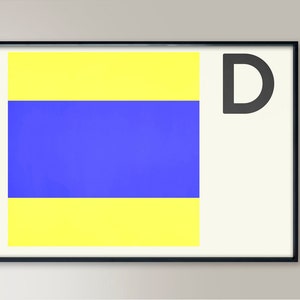 Naval Flag Letter D Nautical Art Naval Signal Nautical - Etsy