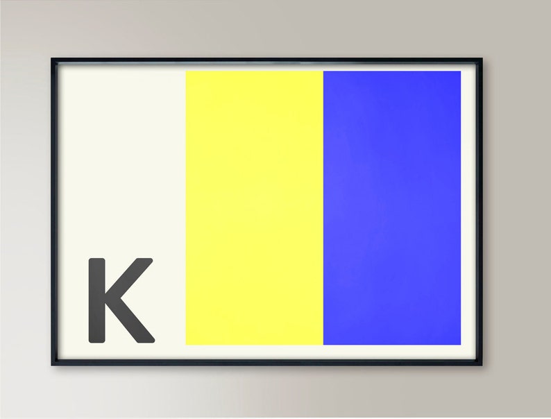 Military Alphabet Code Letter K Naval Flags Naval Signal Etsy