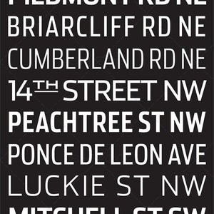 Atlanta Georgia Subway Sign Typography Print Bus Scroll / - Etsy