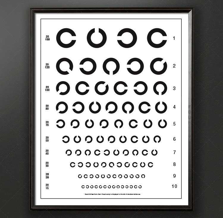 Eye Chart Herman Snellen Vision Test Typography Print - Etsy UK