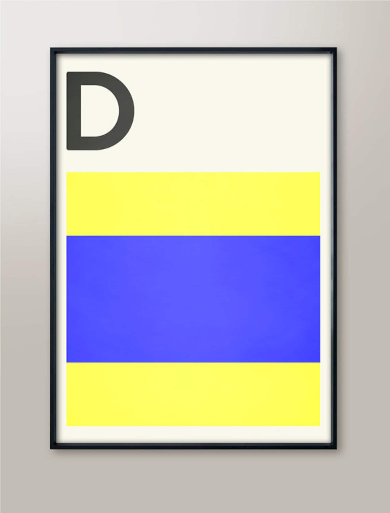 Naval Flag Letter D Nautical Art Naval Signal Nautical - Etsy