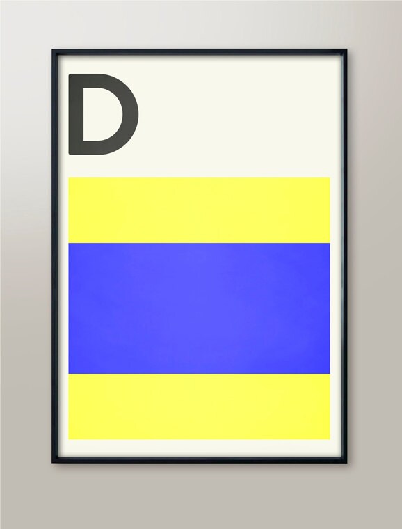 Naval Flag Letter D Nautical Art Naval Signal Nautical - Etsy