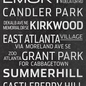 Atlanta Georgia Bus List Print Subway Sign / Transport Art - Etsy