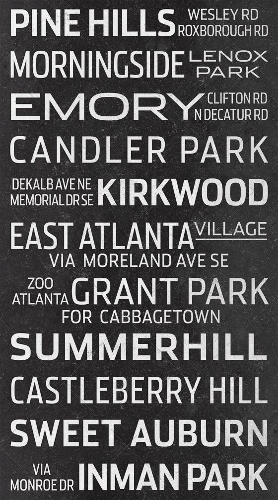 Atlanta Georgia Bus List Print Subway Sign / Transport Art - Etsy