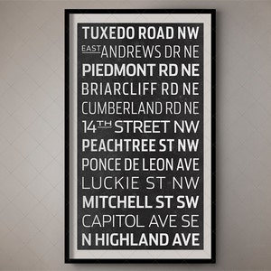 Atlanta Georgia Subway Sign Typography Print Bus Scroll / - Etsy