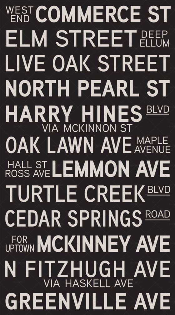 Dallas Texas Retro Bus Roll List Trolley Sign Transport - Etsy