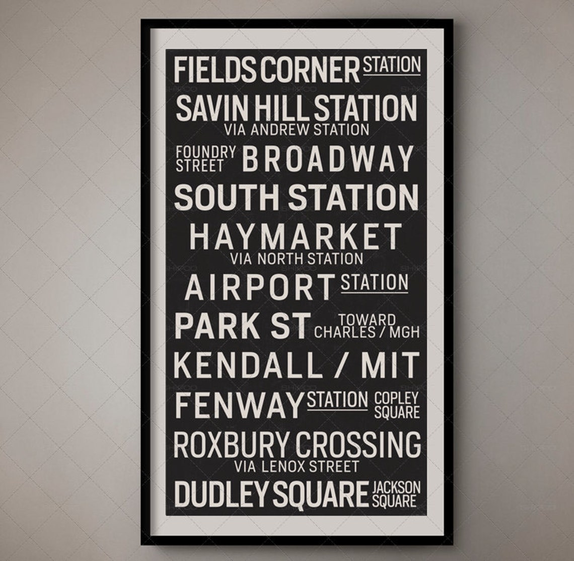 Boston Massachusetts Retro Bus Roll Sign Bus Blind Subway - Etsy