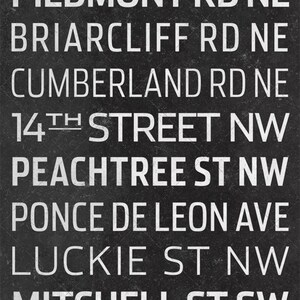 Atlanta Georgia Subway Sign Typography Print Bus Scroll / - Etsy