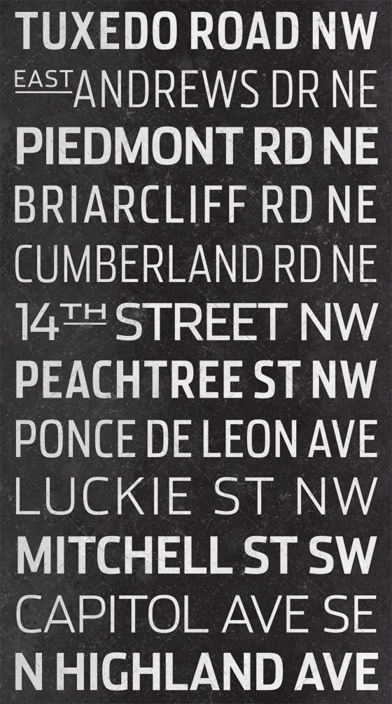 Atlanta Georgia Subway Sign Typography Print Bus Scroll / - Etsy