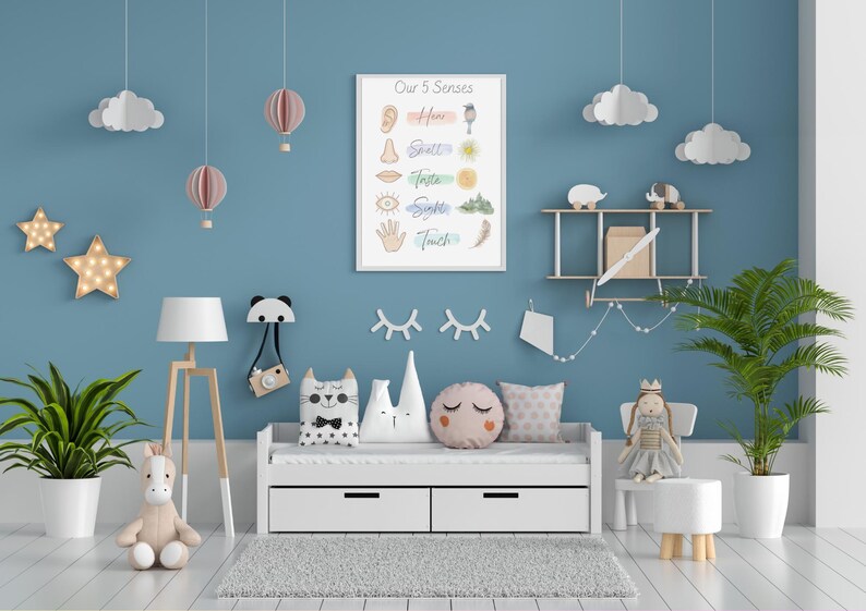5 Senses Poster A4 Size Poster, Homeschooling, Room Decor, Playroom ...