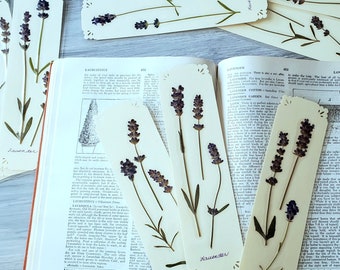 Purple White Pressed Flower Bookmark Real Dried Flowers - Etsy