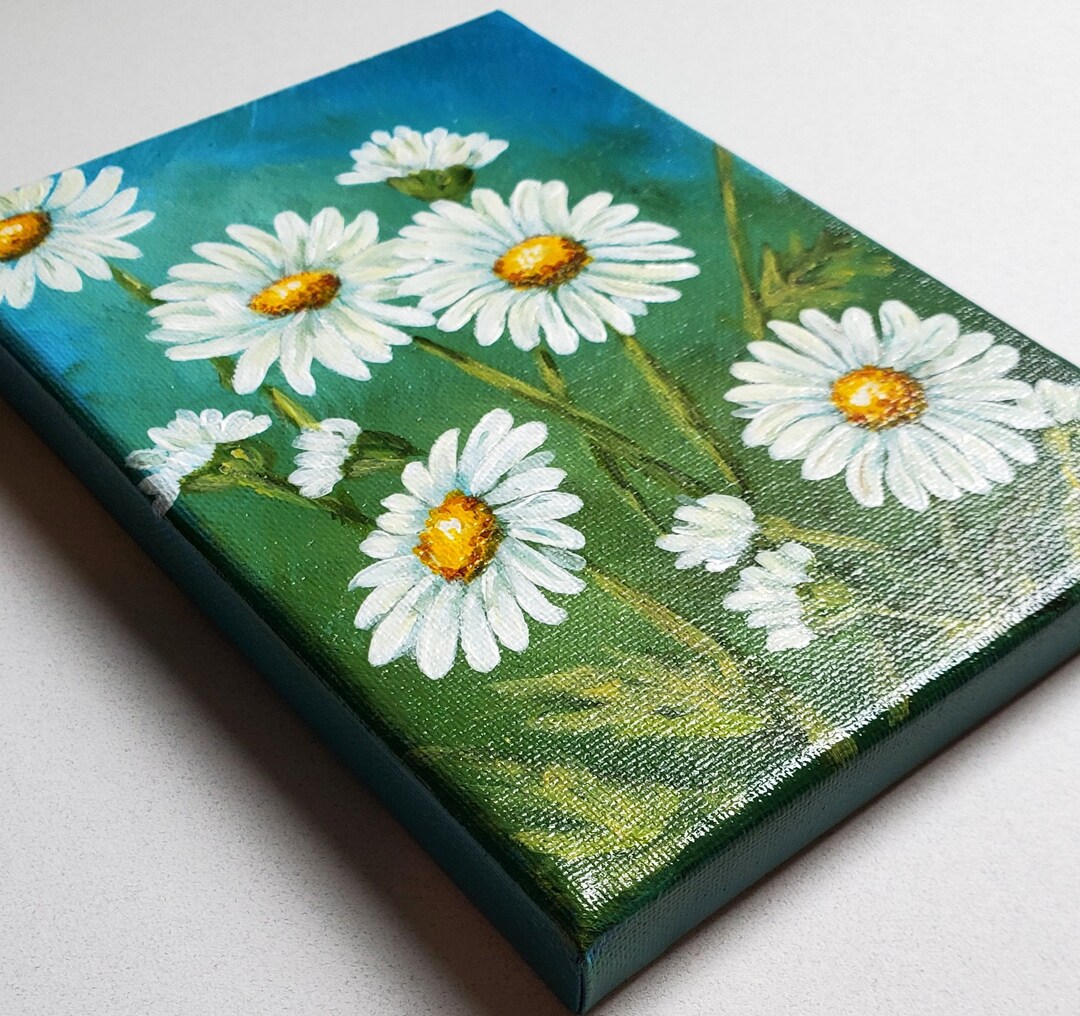 DAISY FIELD PAINTING Abstract Flower Art Daisy Garden - Etsy