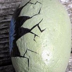 BABY BLUE BIRD Painted Rock Art Hatching Bird Chick Egg | Etsy