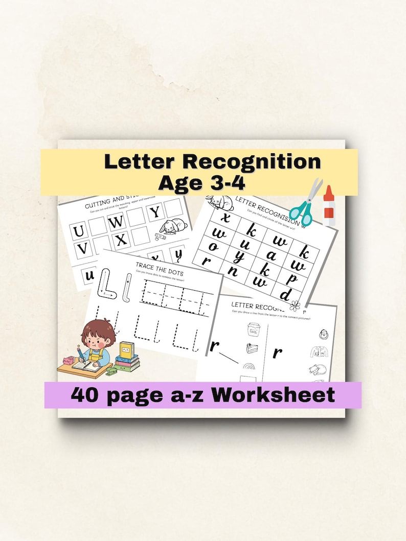 A-Z Letter Recognition Bundle| 40 Preschool Alphabet Worksheets ...