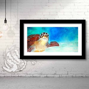 Sea Turtle Art Turtle Painting Ocean Art Animal Artwork Kids Bedroom ...