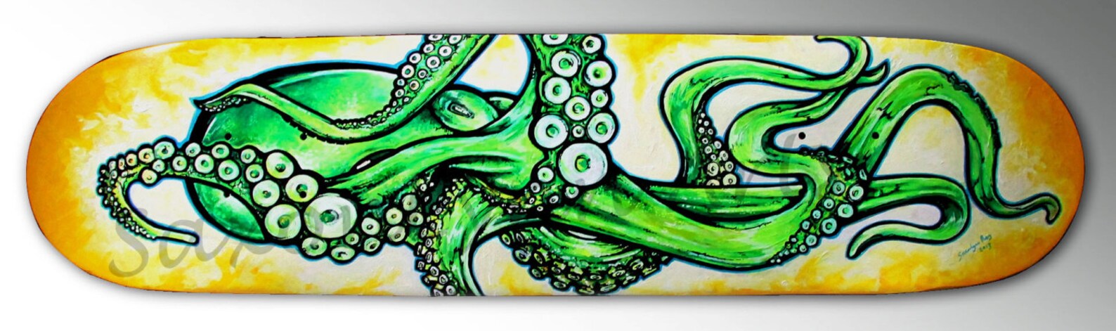 Octopus Skateboard Decor Octopus Art Neon Art Surf Art | Etsy