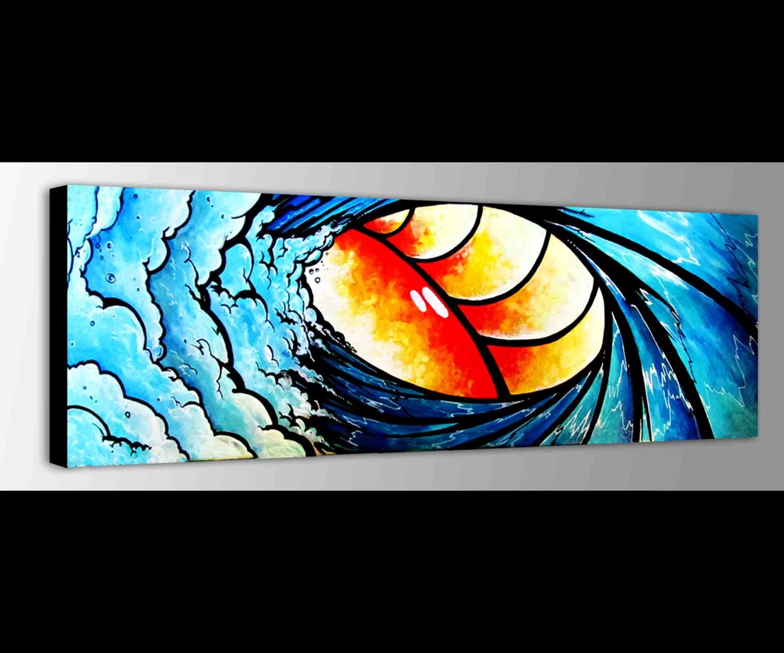 Wave Canvas Surf Decor Ocean Waves Children Art Ocean - Etsy