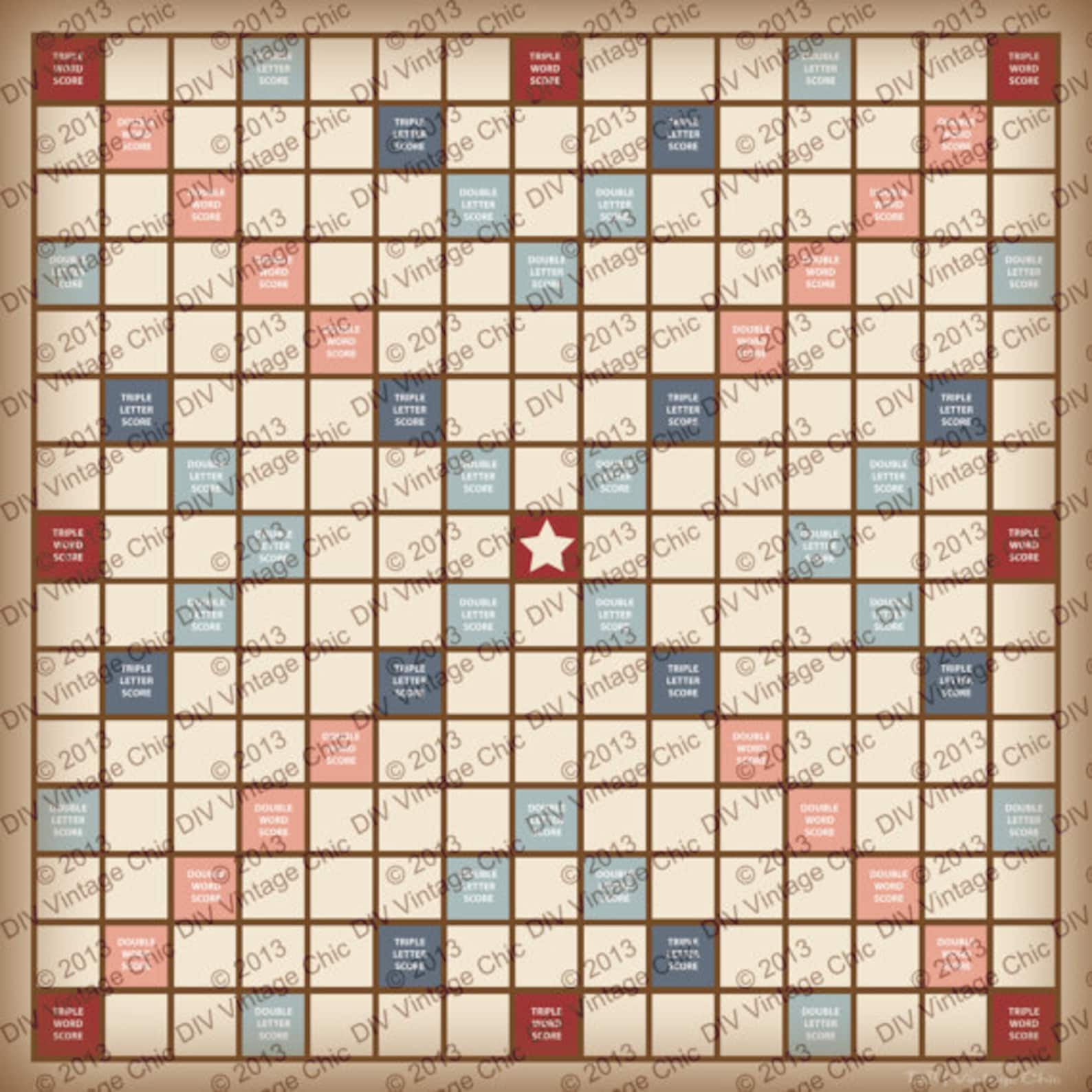 Personalized Scrabble Board - Printable JPG File - 12 X 12 Inches - Etsy