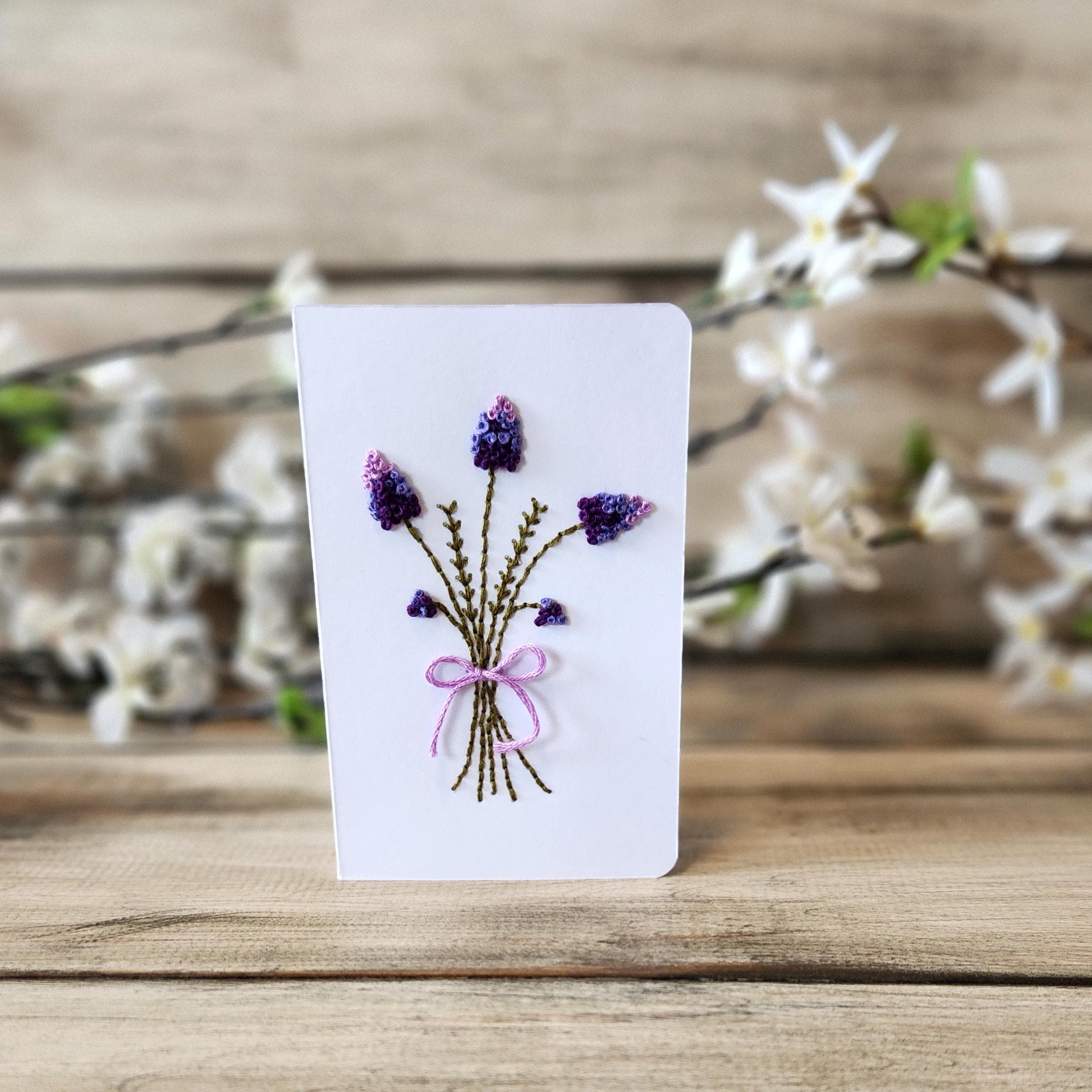 Handcrafted Flower Embroidered Cards | Birthdays | Special Occasions - Etsy